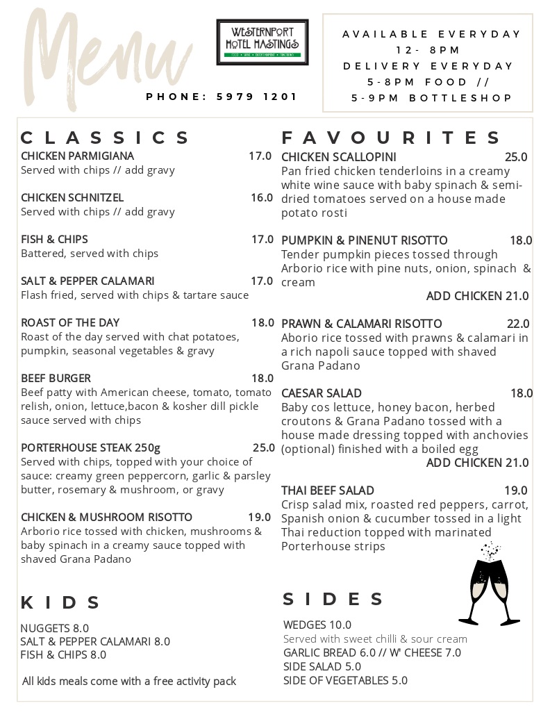 Take away menu 09.04.20 (1) - Westernport Hotel